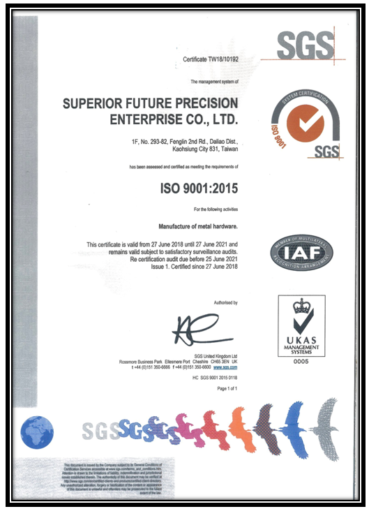 Obtained ISO 9001:2015 certification